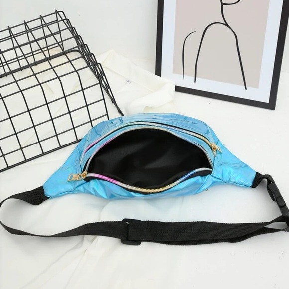 unb | Bags | Holographic Blue Fanny Pack Nwt | Poshmark